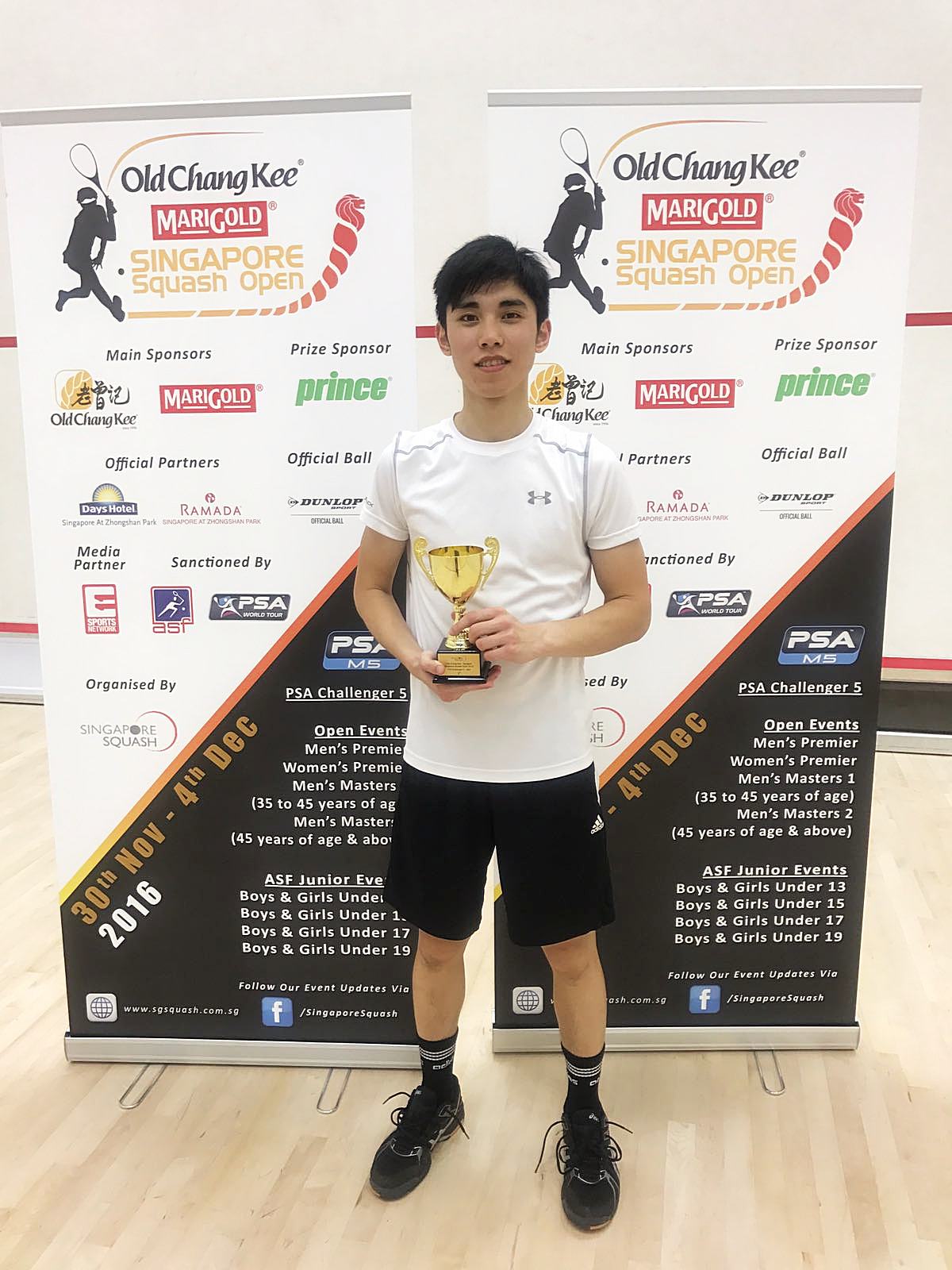 Ming Hong Seals Maiden Tour Title in Singapore - PSA Squash Tour