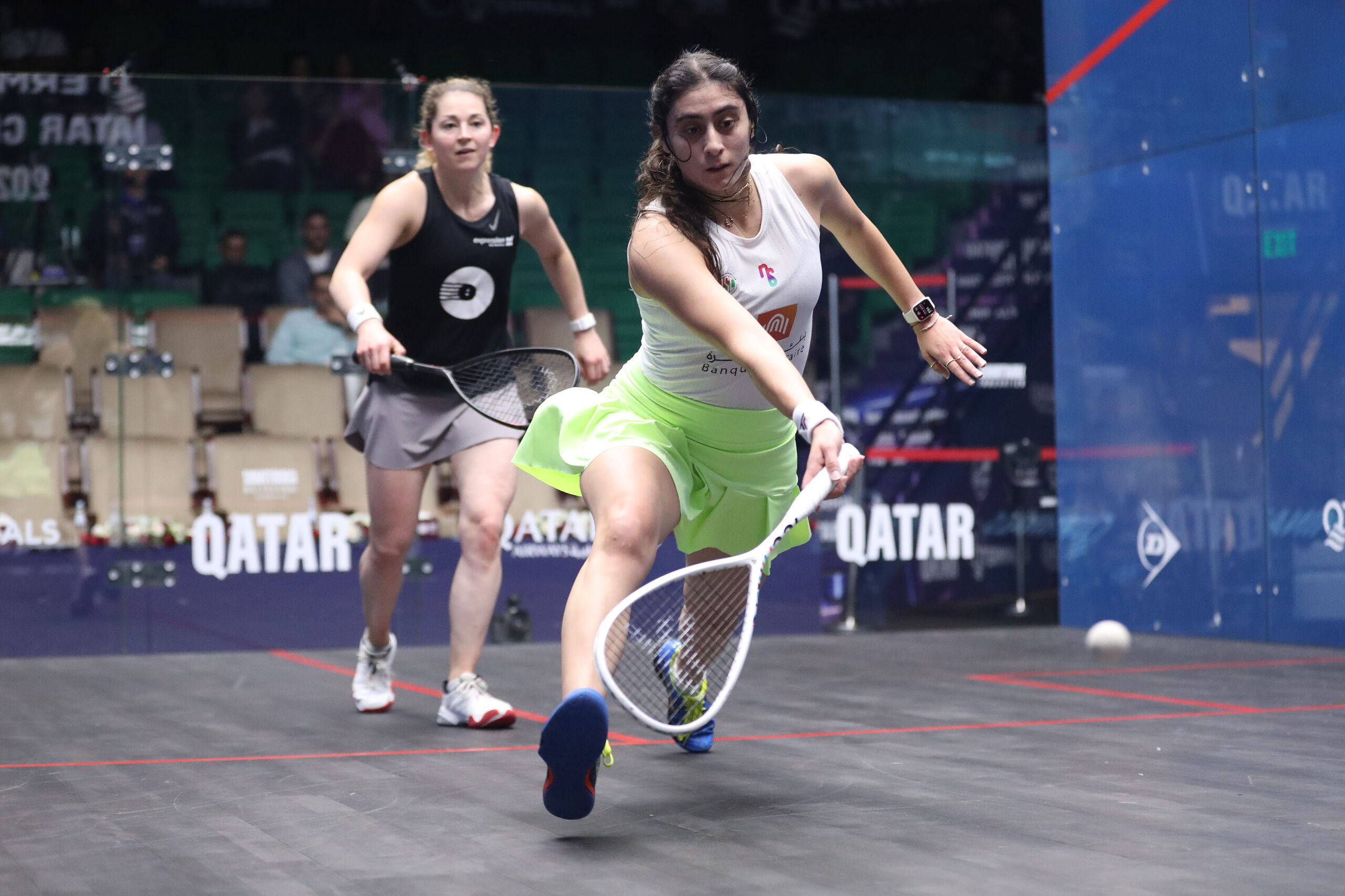 Qatar Classic: El Sherbini Battles Past Kennedy - PSA Squash Tour