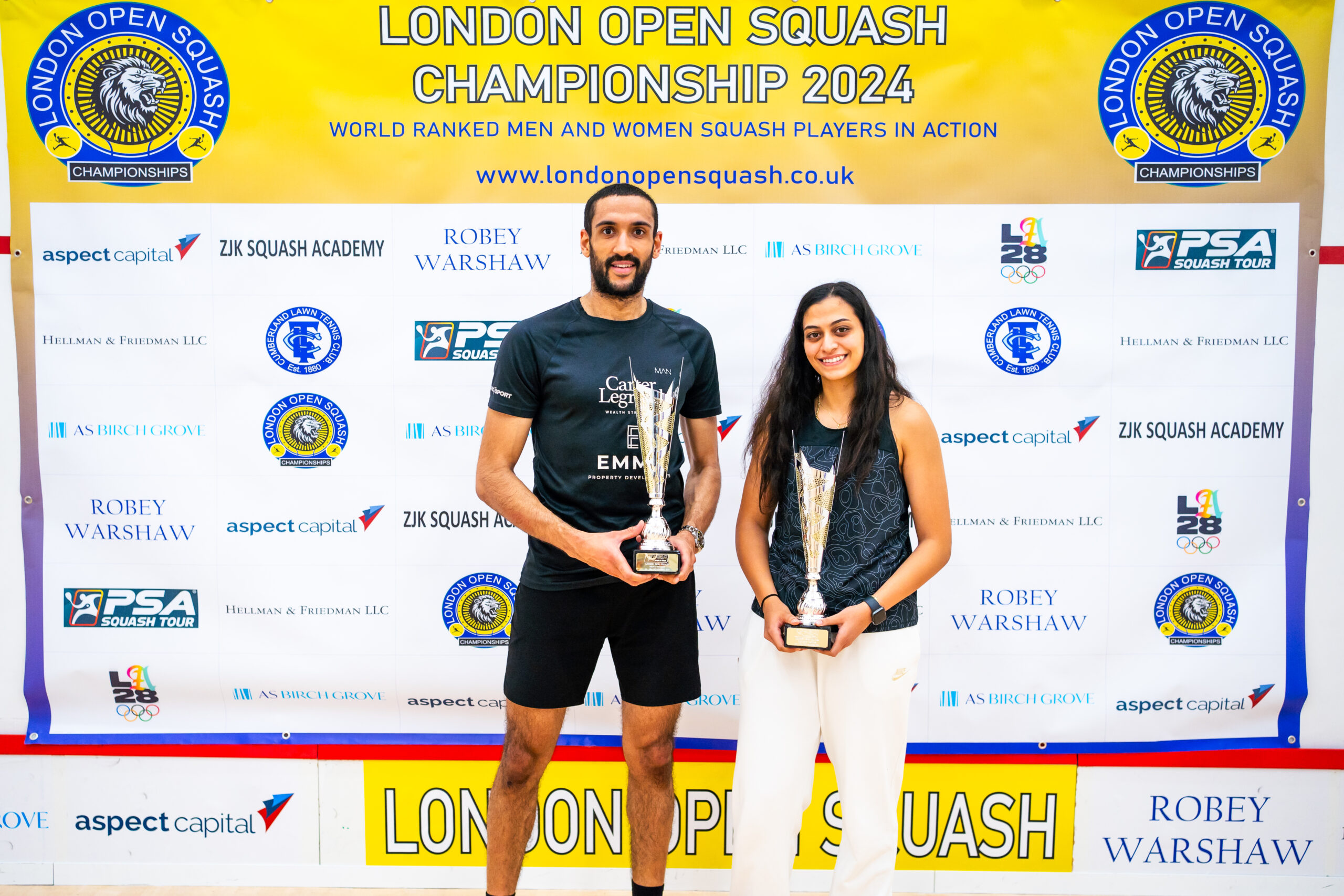 James & Garas Win London Open Titles - PSA Squash Tour
